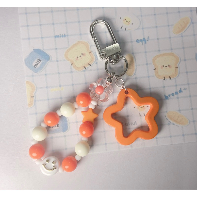 Customised name Keychain key holder cute Beads charms Handmade Beads ...
