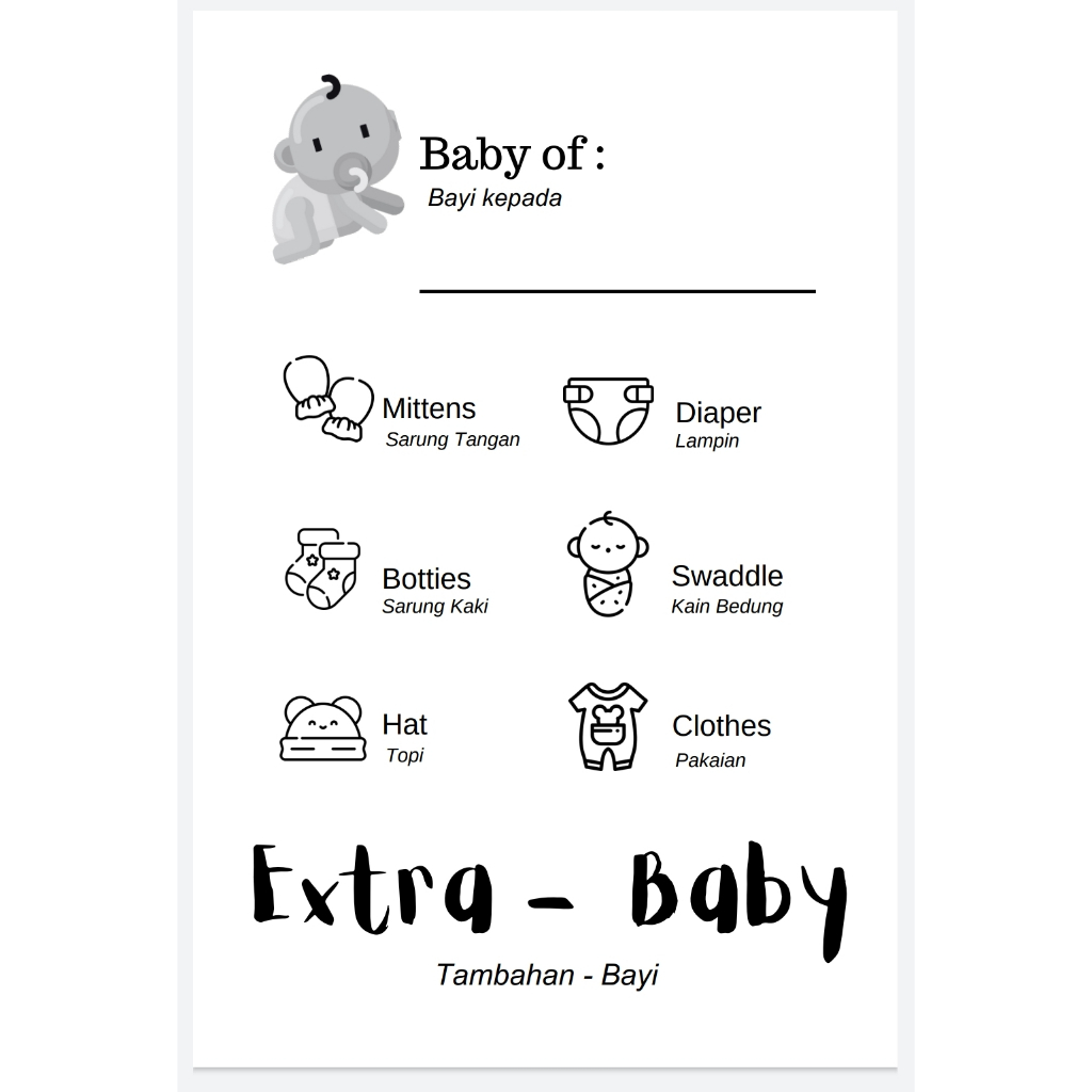 @AuraDinda@ STICKER SAHAJA untuk ziplock Baby Bag Hospital Mudah Bawa ...