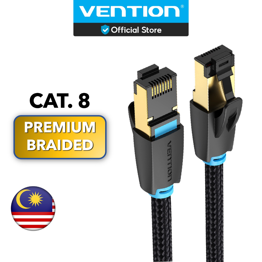 Vention CAT8 Premium LAN Cable 40Gbps Braided RJ45 Ethernet CAT 8 ...