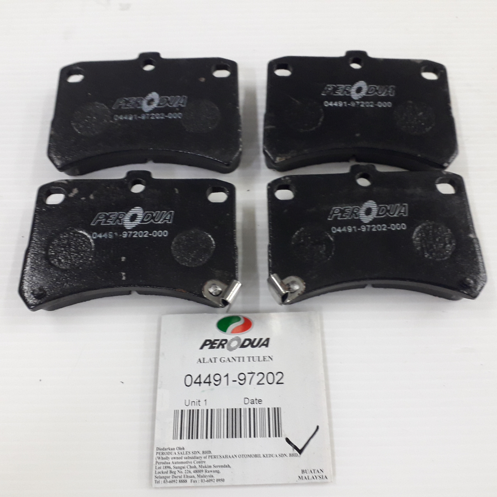 (1SET PERODUA 04491-97202) FRONT (DEPAN) BRAKE PAD PERODUA KELISA & KENARI 4PCS SET (MADE IN ...