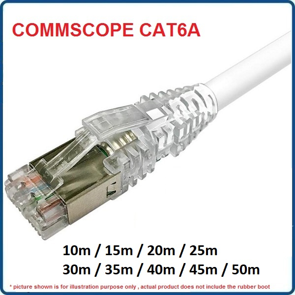 10 - 50m Custom Made Commscope Cat6a Patch Cord With Shielded Cat6 RJ45 ...