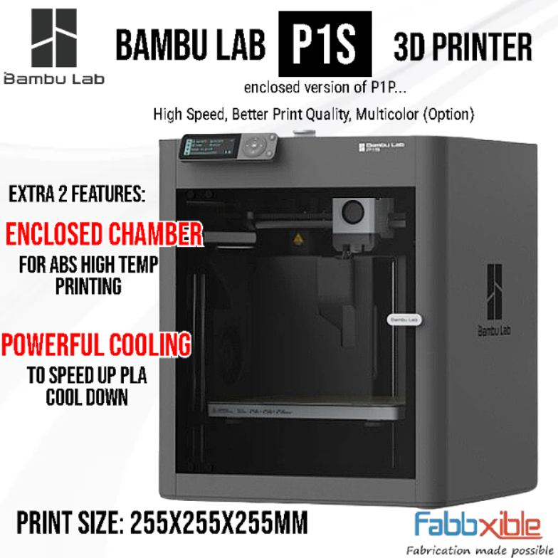 [Global Version] Bambu Lab P1S Fully Enclosed Multicolor High Speed 3D Printer | Shopee Malaysia