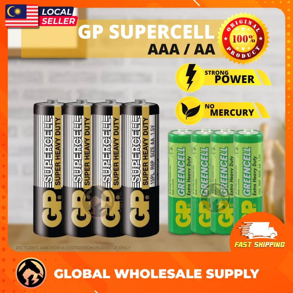 4PCS SUPERCELL AA AAA Battery Supercell Heavy Duty Batteries for Remote ...