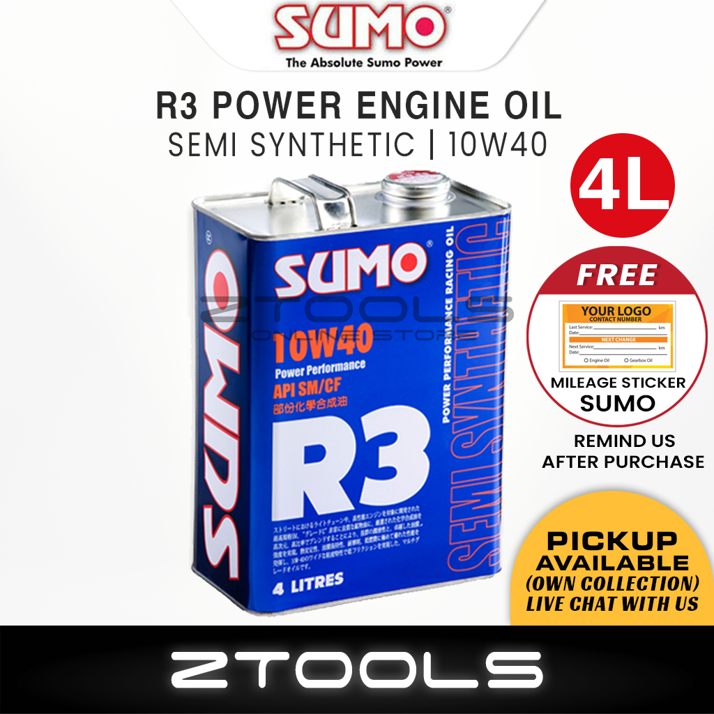 (4L) SUMO R3 10W40 Semi Synthetic Engine Oil API SN/CF | Minyak Hitam ...