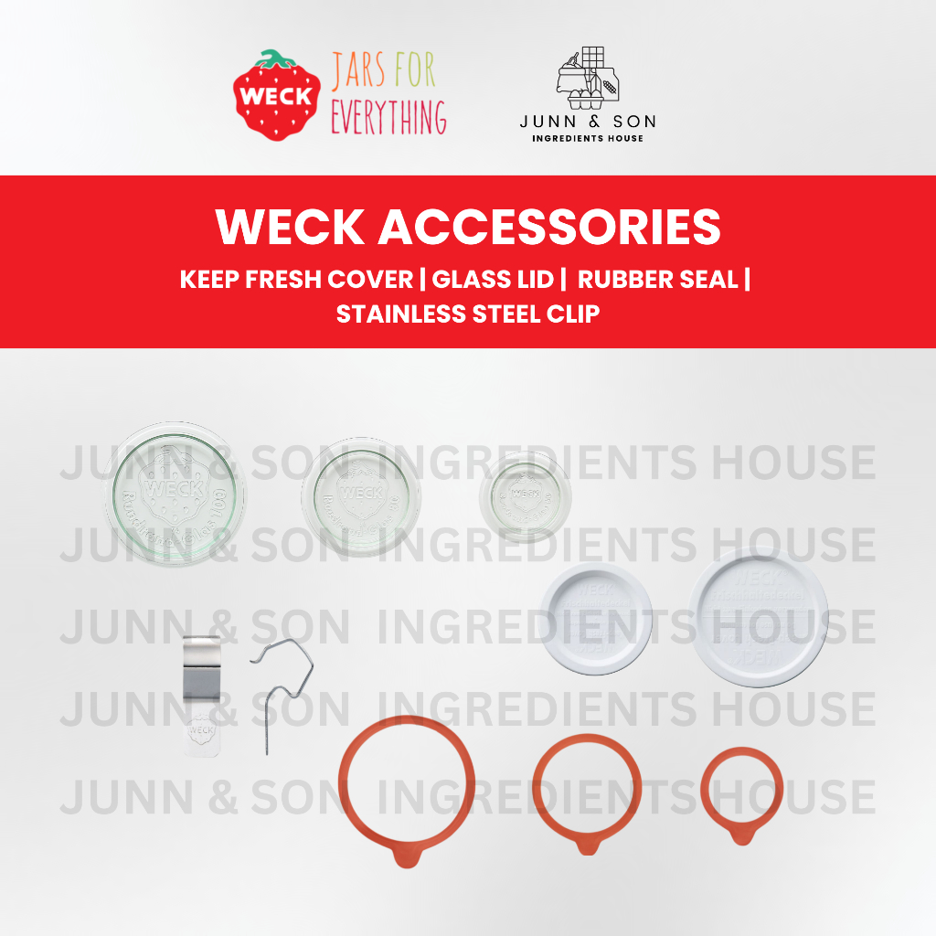 Weck Jar Accessories / Parts (Glass Lid / Keep Fresh Lid / Rubber Seal / Stainless Steel Clip ...