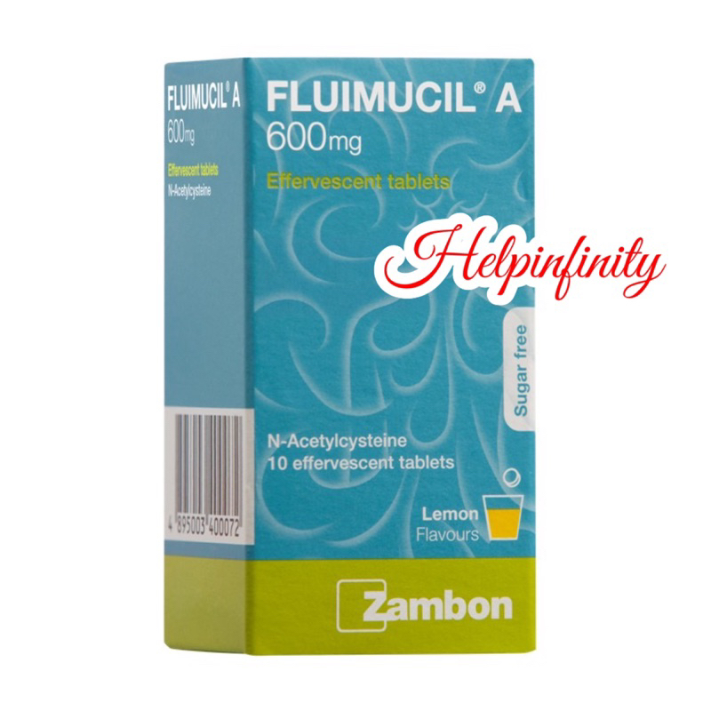 Fluimucil (N-Acetylcysteine) 600mg Effervescent Tabs 10s for Chesty ...