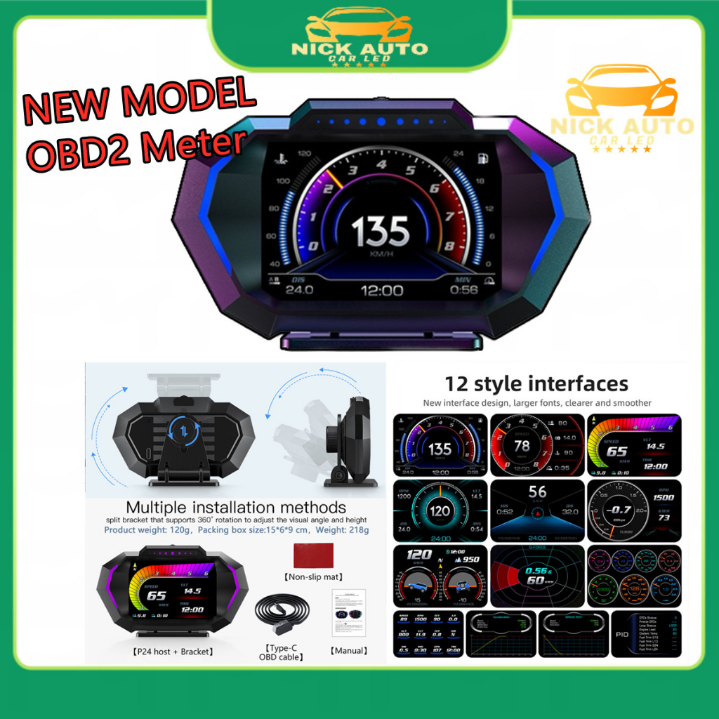 RS Brand OBD 2 Meter Digital Gauge OBD2 BMW Mercedes Toyota Honda ...