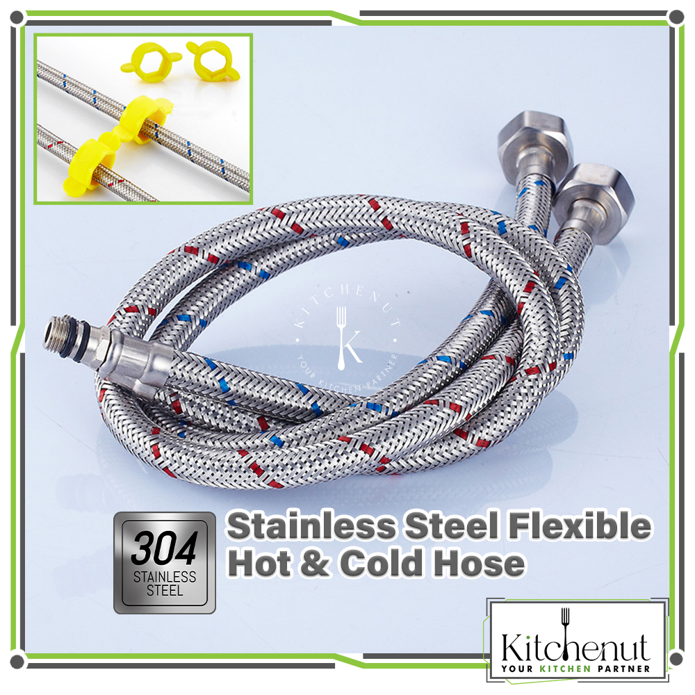 Kitchenut Hot Cold Hose Hos Sinki Sink Water Hose Flexible SUS 304 ...