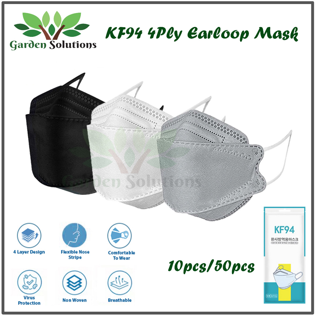 KF94 4Ply Adult Earloop Mask 3D Fish Mouth Face Mask Disposable Earloop KF94 Mask (10pcs/50pcs ...