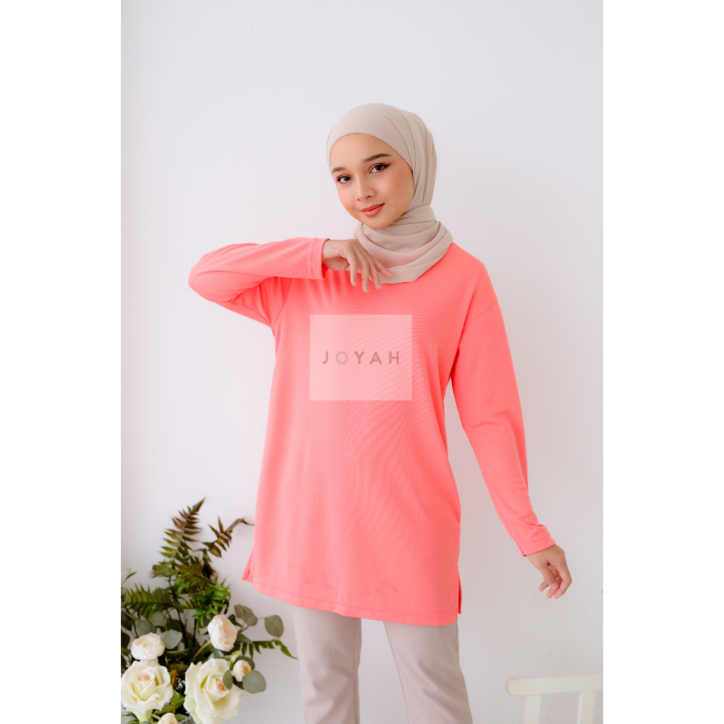 Joyah Premium Muslimah/XS-XL/Baju Sukan Muslimah/Plain Jersi/ Microfiber Eyelet | Shopee Malaysia