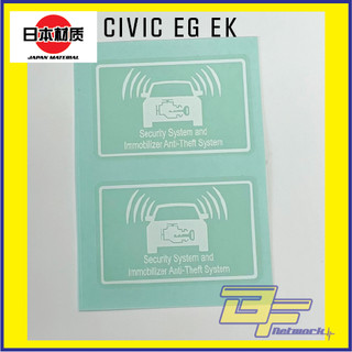 [Export Spec] Sticker for Honda Security Decal Attention Glass Sticker ...