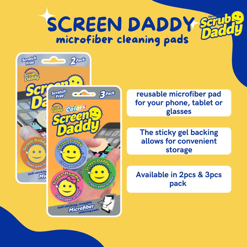 Screen Daddy Microfiber Screen Cleaner Wipe by Scrub Daddy | Shopee ...