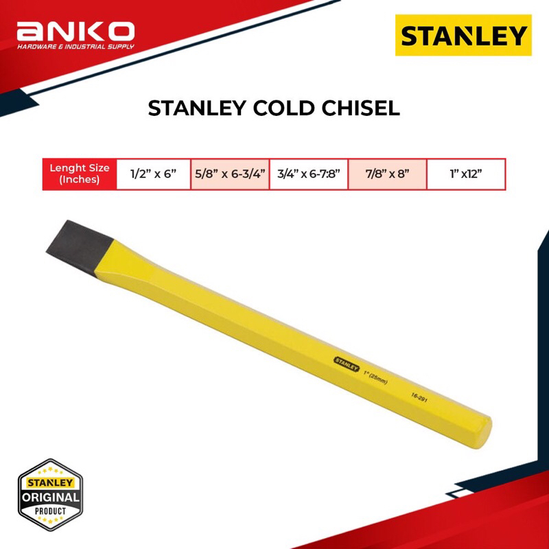 STANLEY COLD CHISEL ( 1/2” | 5/8” | 3/4” | 7/8” | 1” ) | Shopee Malaysia