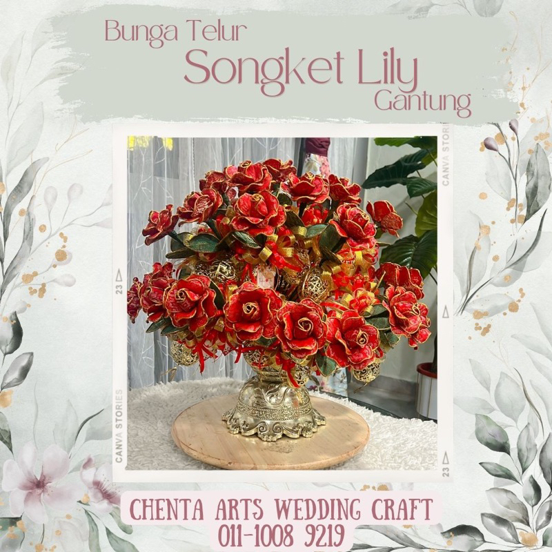 Bunga Telur Songket Pahar [saiz M] | Shopee Malaysia