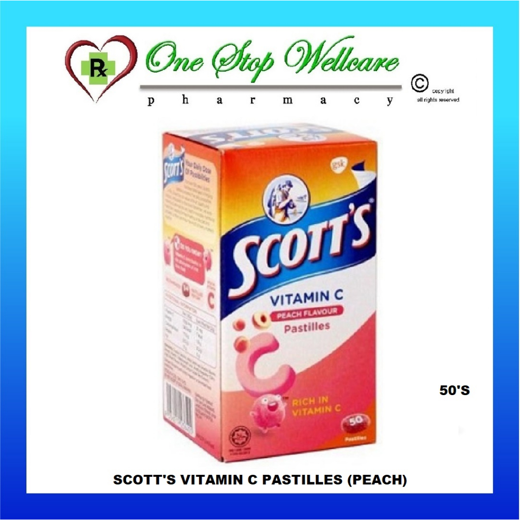 SCOTT'S VITAMIN C PASTILLES (PEACH) 50'S (EXP:03/2025) | Shopee Malaysia