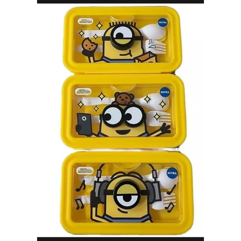 [Limited Edition]Nivea Minions 3D Lunch Box With Fork And Spoon ...