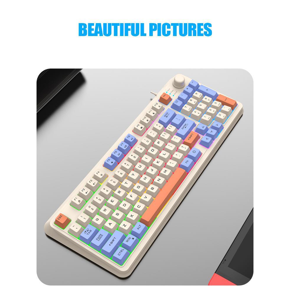 RBTECH XUNFOX K82 94-Keys Blacklit USB Wired Gaming Keyboard Colorful ...