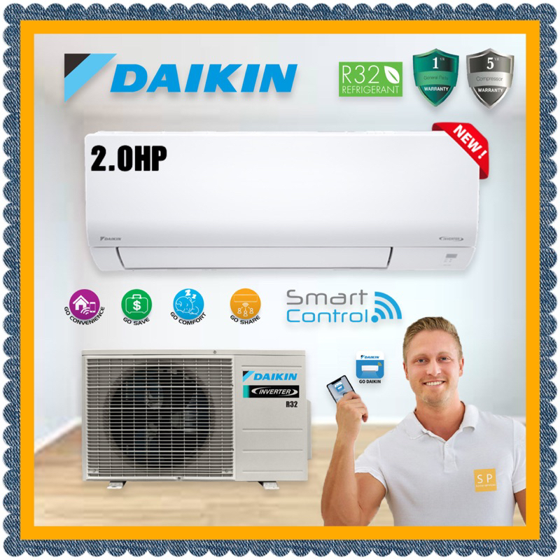 DAIKIN INVERTER 1HP / 1.5HP / 2HP / 2.5HP Air Conditioner FTKF R32 Aircond | Shopee Malaysia