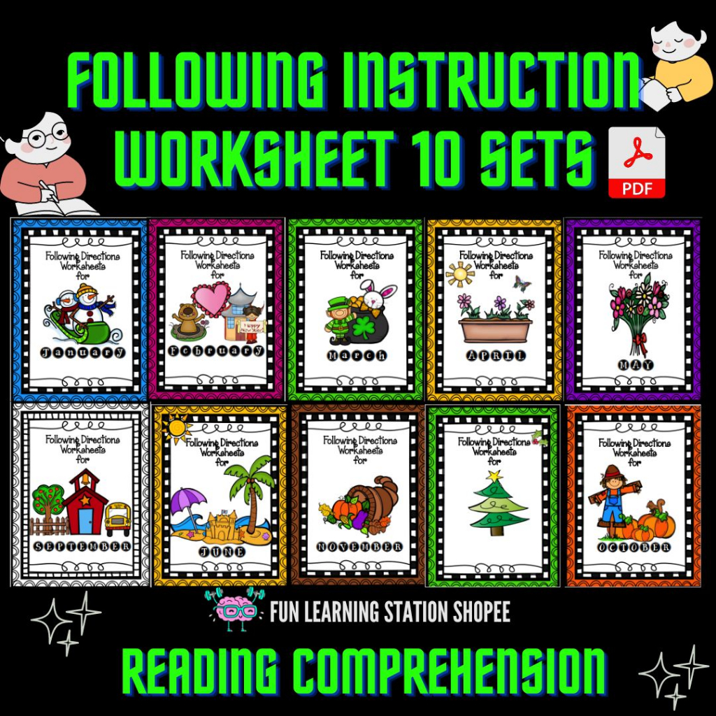 288 -Following Instruction Worksheet Bundle I English Reading ...