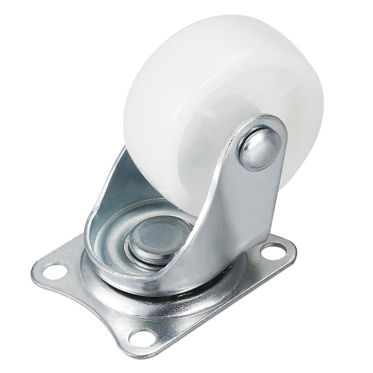 White Nylon Roller Caster Wheel Brake Swivel Rigid Fixed Thread Stem ...