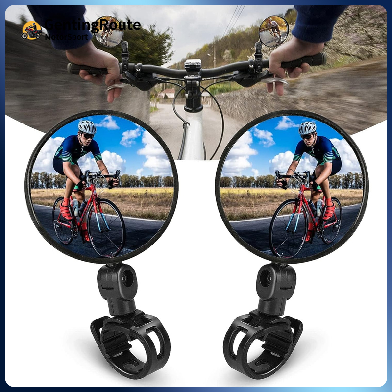 360° Rear View Mirror Bicycle Handle Mirror Universal Adjustable Wide ...