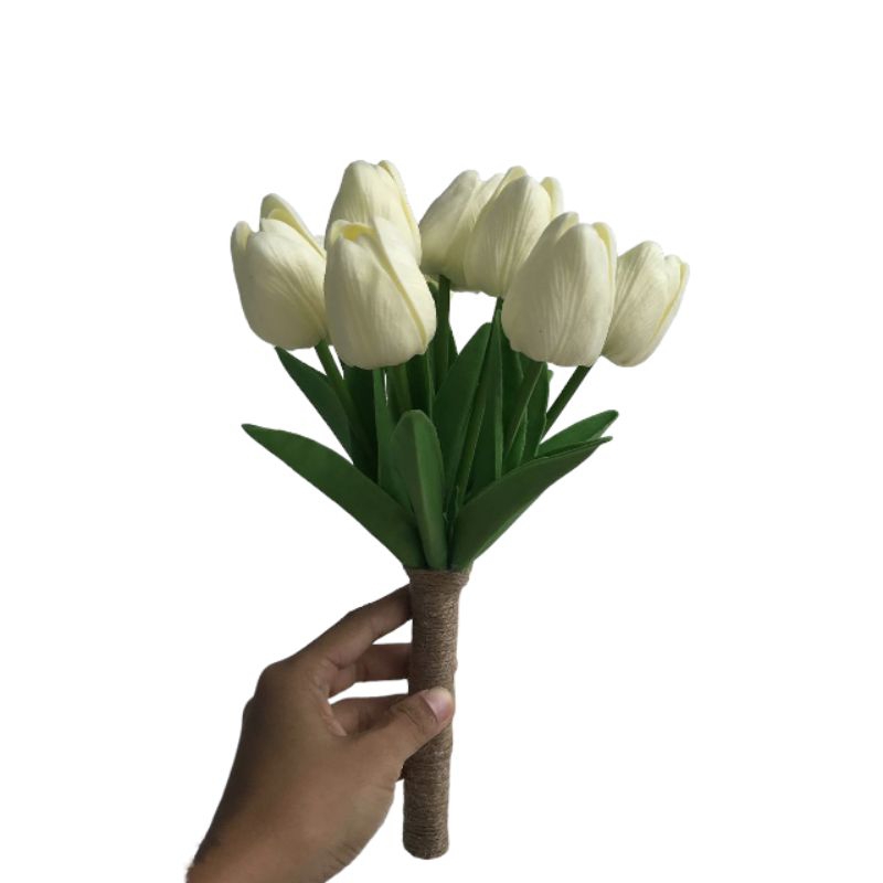 Bunga tangan tulip bajet simple murah boleh add on kipas | Shopee Malaysia