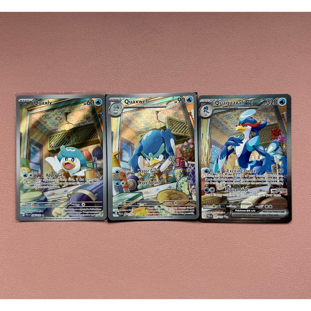 Quaxly, Quaxwell, Quaquaval bundle | Illustration Rare | SV02 Paldea ...