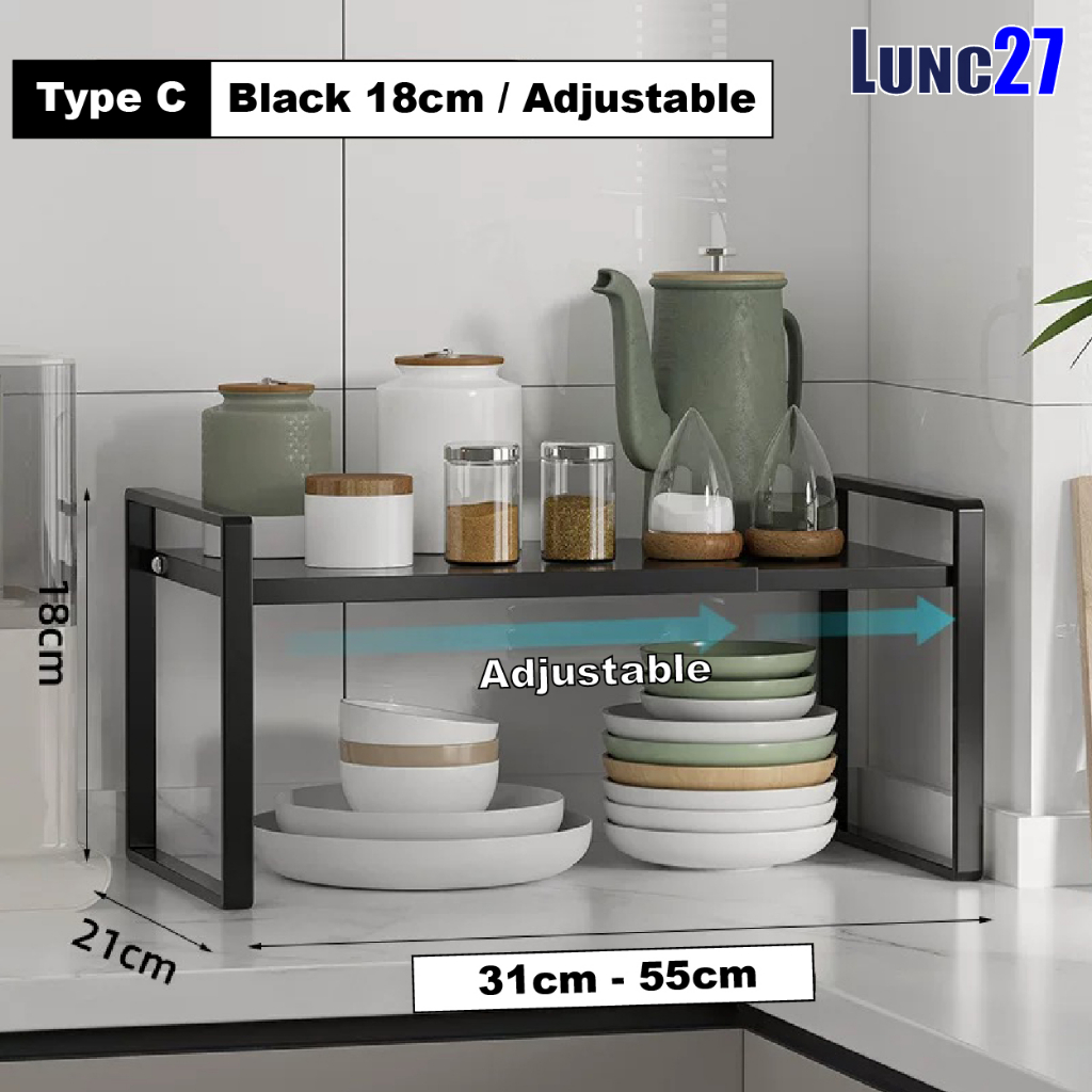 Kitchen Rack Stackable Plate Rack Kitchen Cabinet Shelf Spice Rack ...