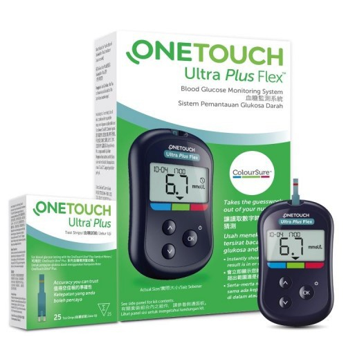 ONETOUCH Ultra Plus Flex Blood Glucose Meter + ONETOUCH Ultra Plus test ...