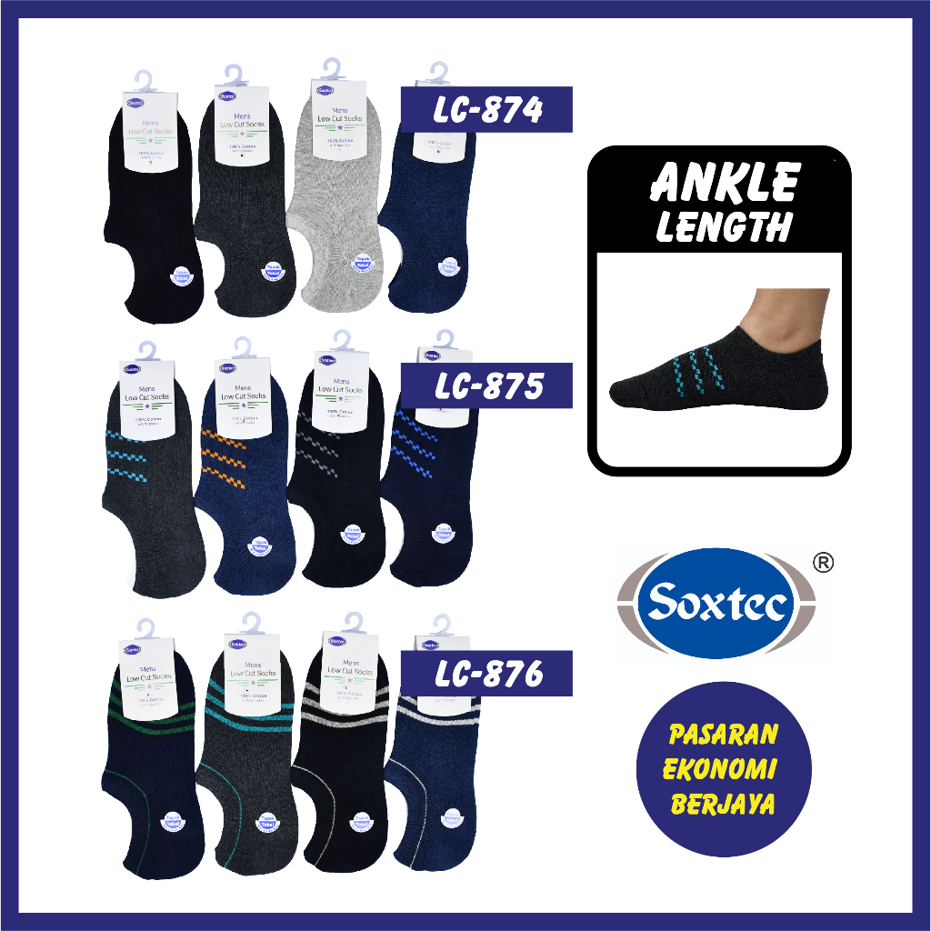 STOKING KAKI SOXTEC/ STOKING LELAKI LOWCUT/ STOKING PARAS BAWAH BUKU ...