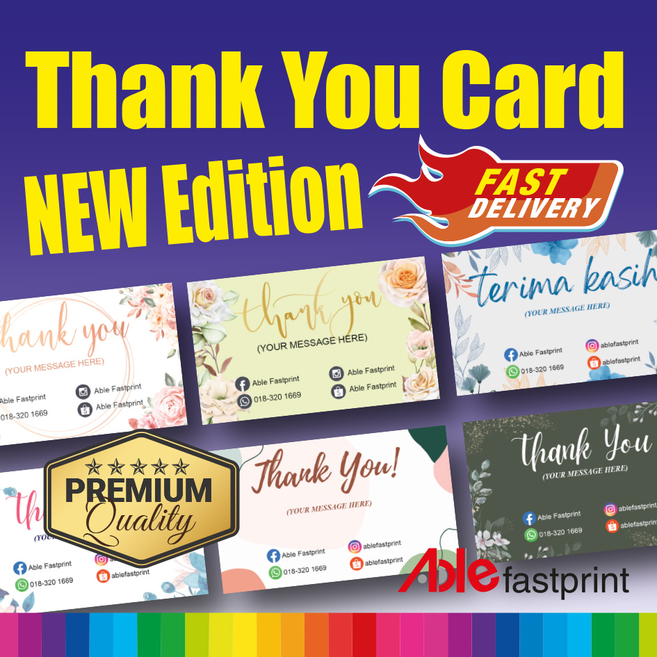 New Edition Thank You Card 100pcs (Front Printing Only) / Name Card ...