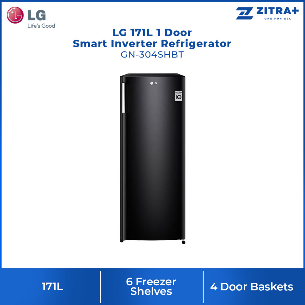 LG 171L Smart Inverter Upright Freezer GN-304SHBT | 6 Freezer Shelves ...