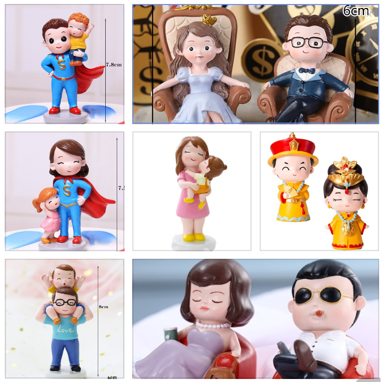 📣READY STOCK📣Cake Topper Father's Day Mother's Day Family Couple Kek ...