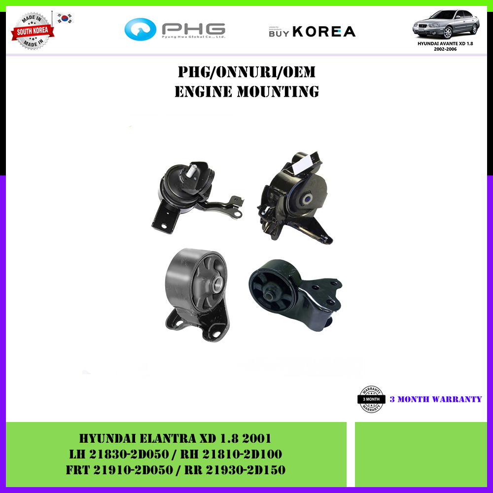 Hyundai Elantra XD 1.8 2001 Oem Side Engine Mounting (LH 21830-2D050/RH ...