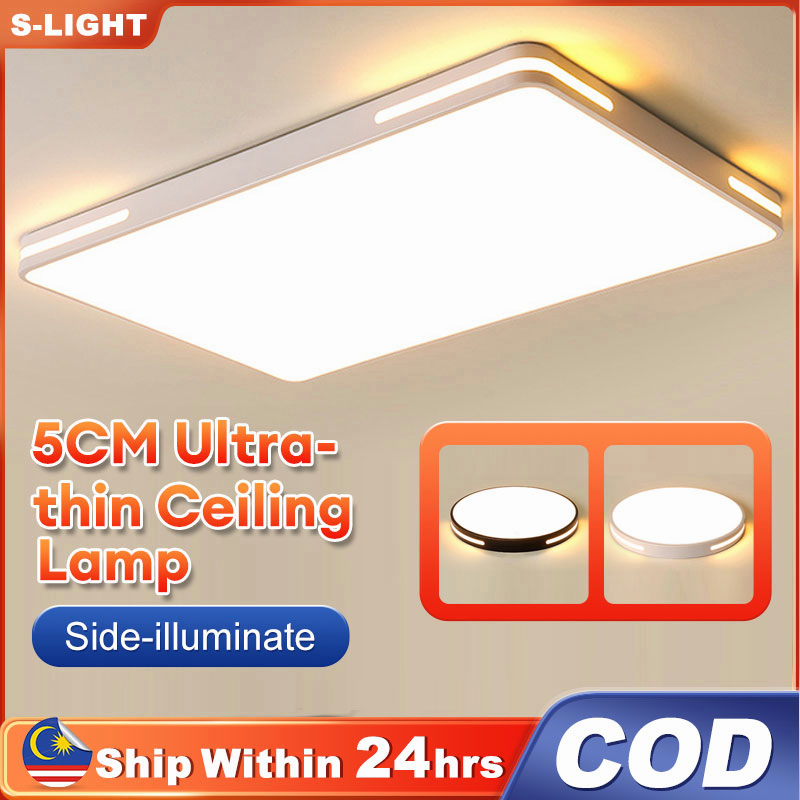 LED Ceiling Light Tricolor Nordic Lampu Siling Ruang Tamu Modern Living ...