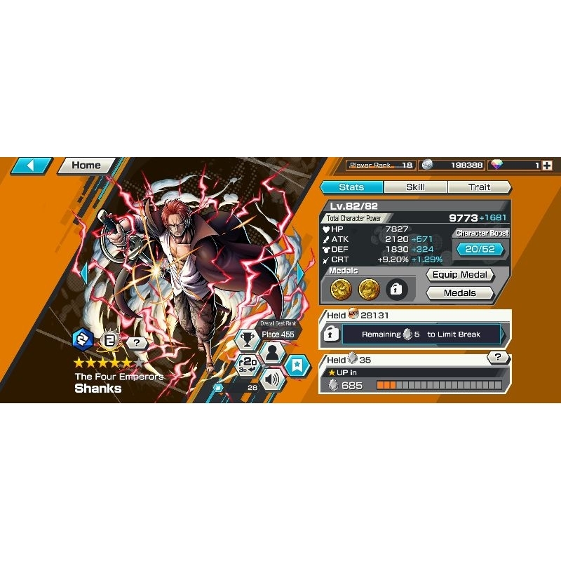 One Piece Bounty Rush: EXTREME Shanks Marineford 82 + Trebol MAX ...