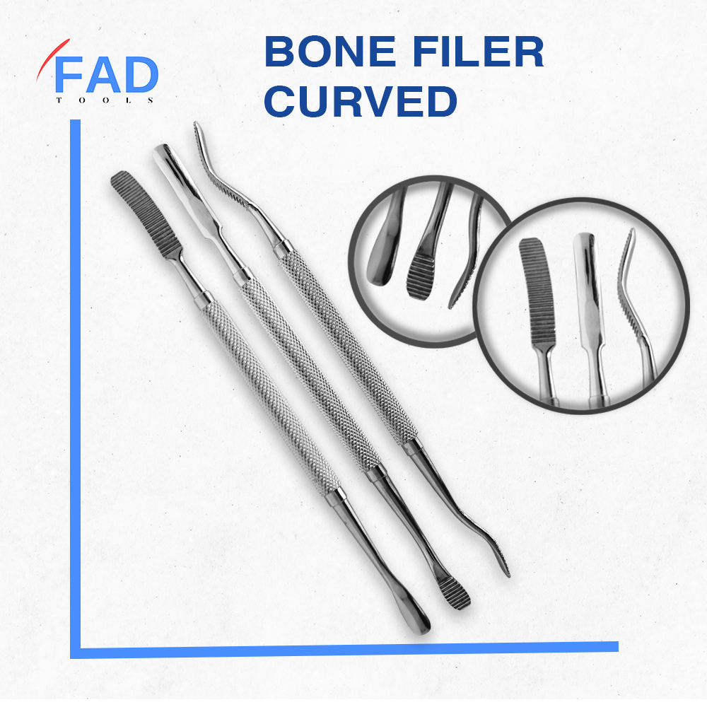 Stainless Steel Double-Ended Dental Bone File Miller Filler with Cross ...