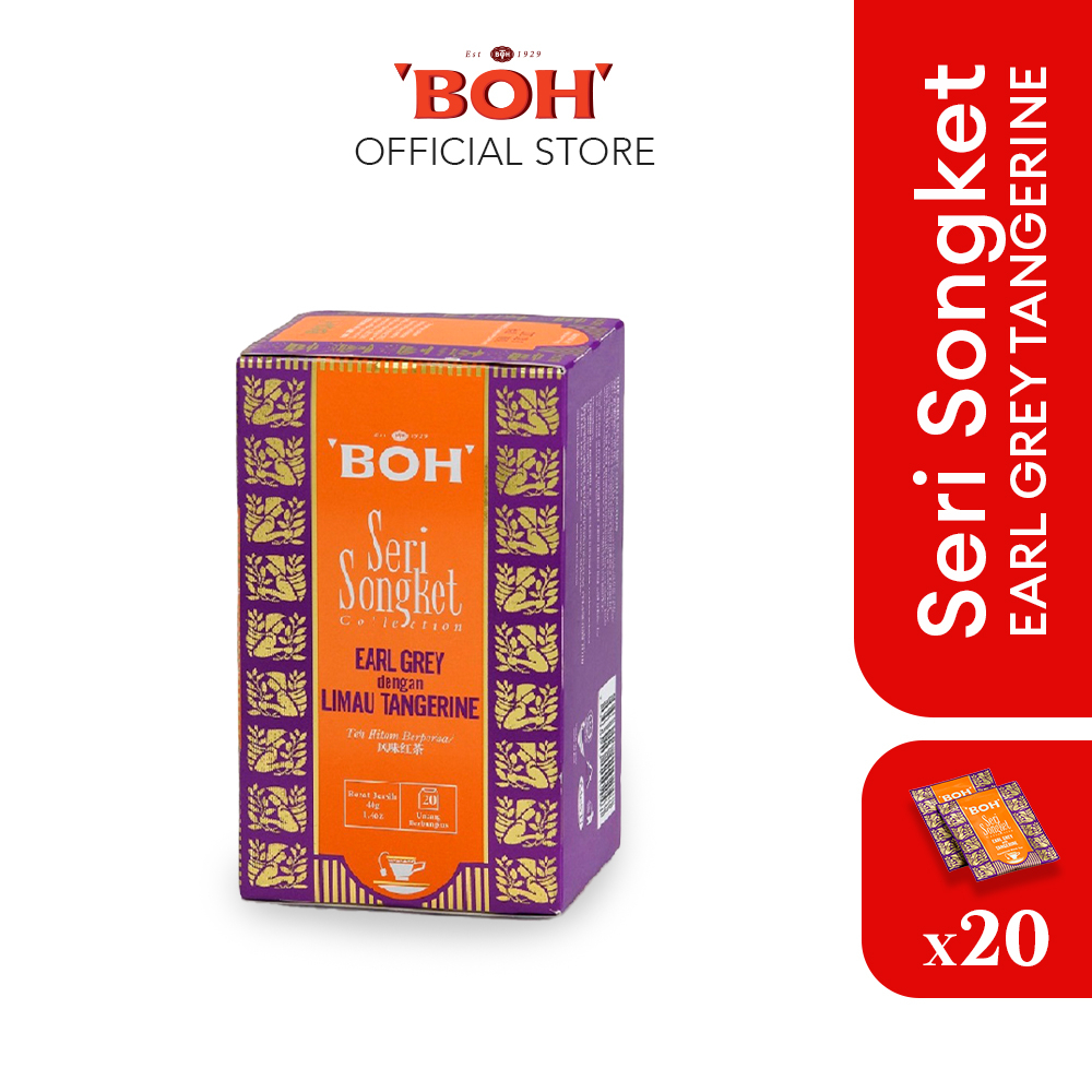 BOH Seri Songket Earl Grey with Tangerine Teabag Sachet (20s) | Shopee ...