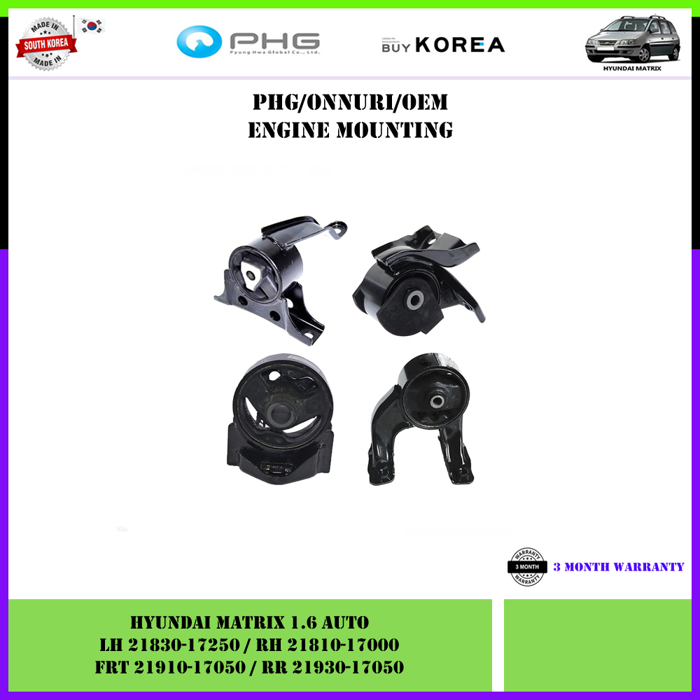 Hyundai Matrix 1.6 Auto Oem Engine Mounting (LH 21830-17250/RH 21810 ...
