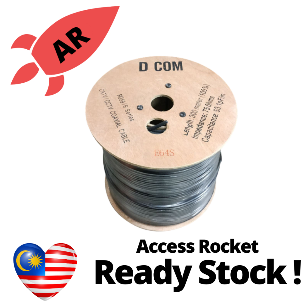 DCOM RG59 E64 COAXIAL CABLE (CCS) For CCTV (E64S) | Shopee Malaysia