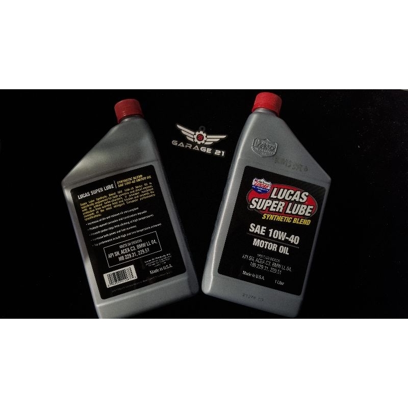 Lucas Super Lube Synthetic Blend SAE 10W-40 Motor Oil (1 Liter) CAR ...