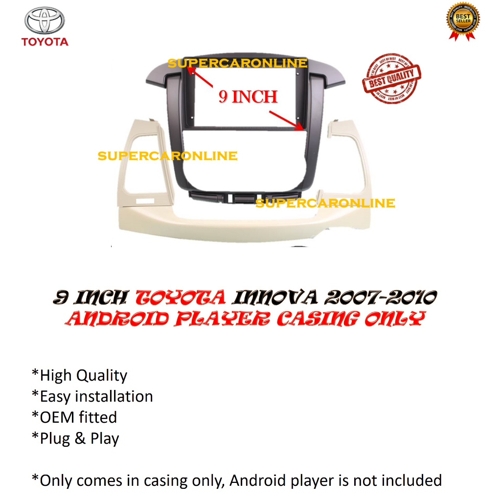 TOYOTA INNOVA 2007-2010 (AUTO / MANUAL) 9 INCH ANDROID PLAYER CASING ...