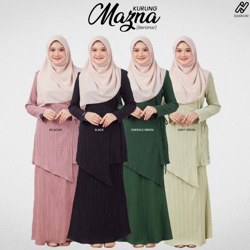 KURUNG MAZNA Beauty Line Series Rekaan lapisan potongan serong beserta ...