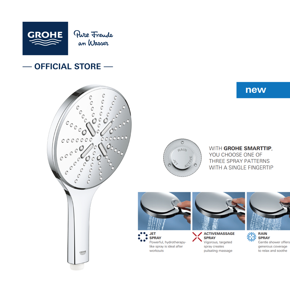GROHE Rainshower Smartactive 150 Handshower | Shopee Malaysia