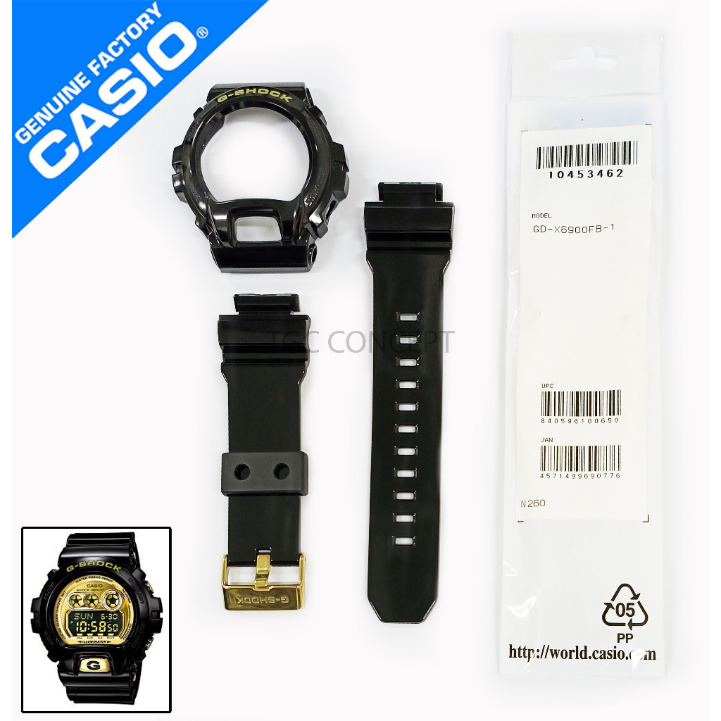 ORIGINAL BAND & BEZEL REPLACEMENT PART FOR CASIO G-SHOCK GD-X6900FB-1 ...
