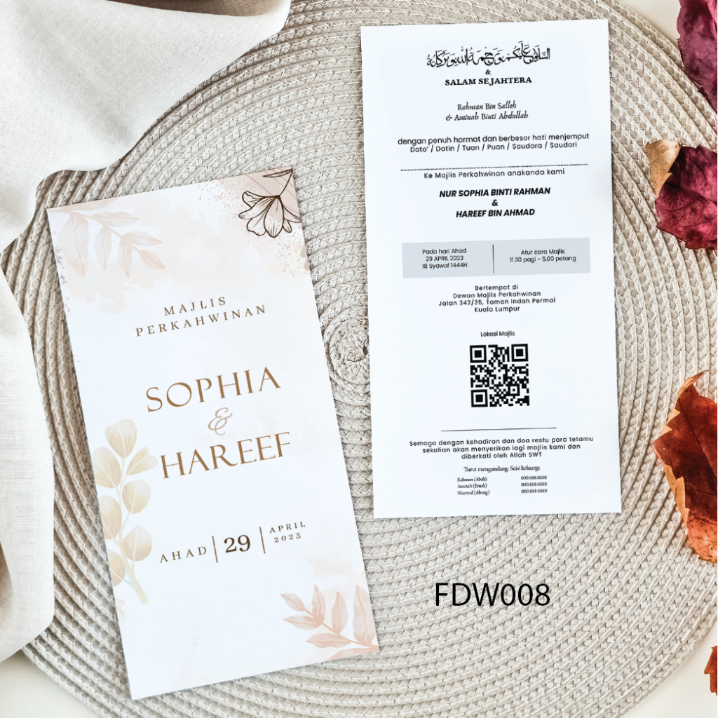 KAD KAHWIN MURAH | KAD JEMPUTAN KAHWIN | WEDDING INVITATION CARD | MINIMALIST | Shopee Malaysia