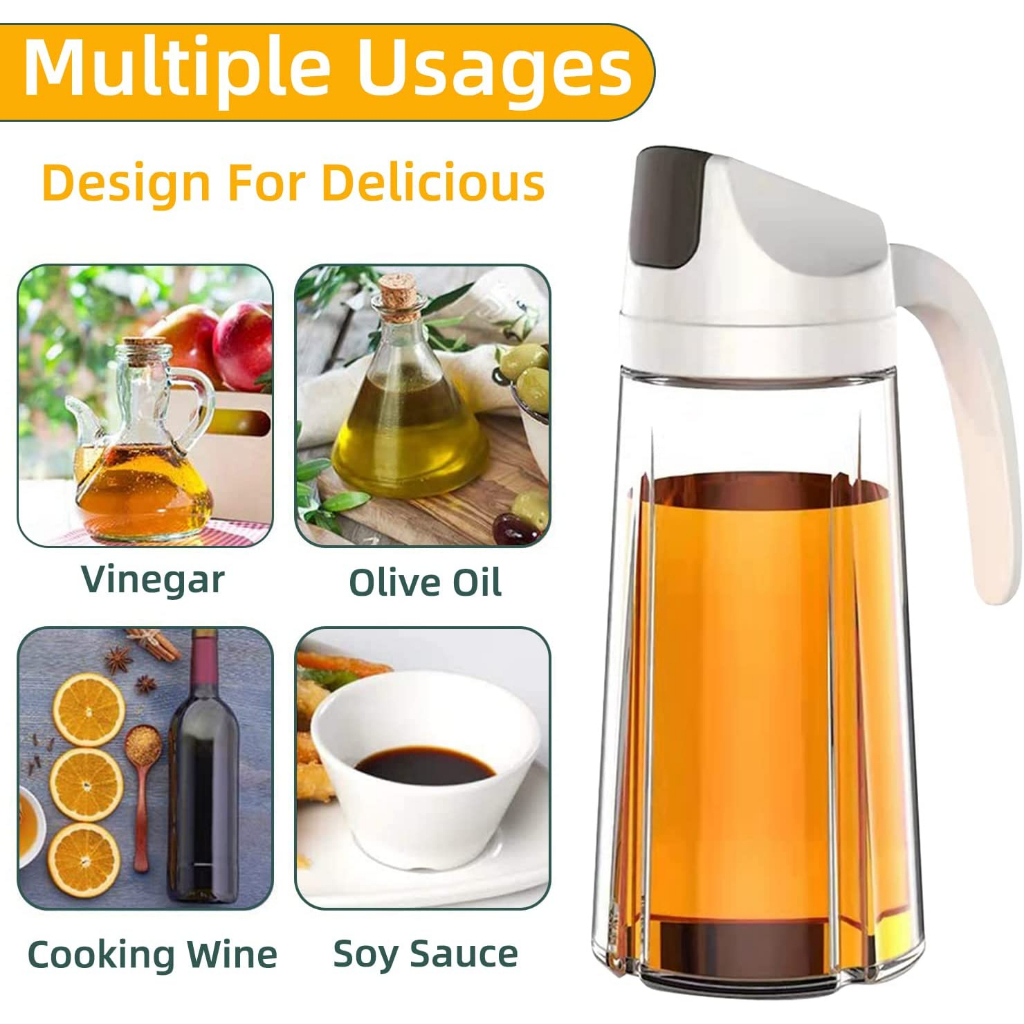 🍒CHERRY🍒 630ml Cooking Oil Bottle Dispenser Seasoning Glass Jar Sauce ...