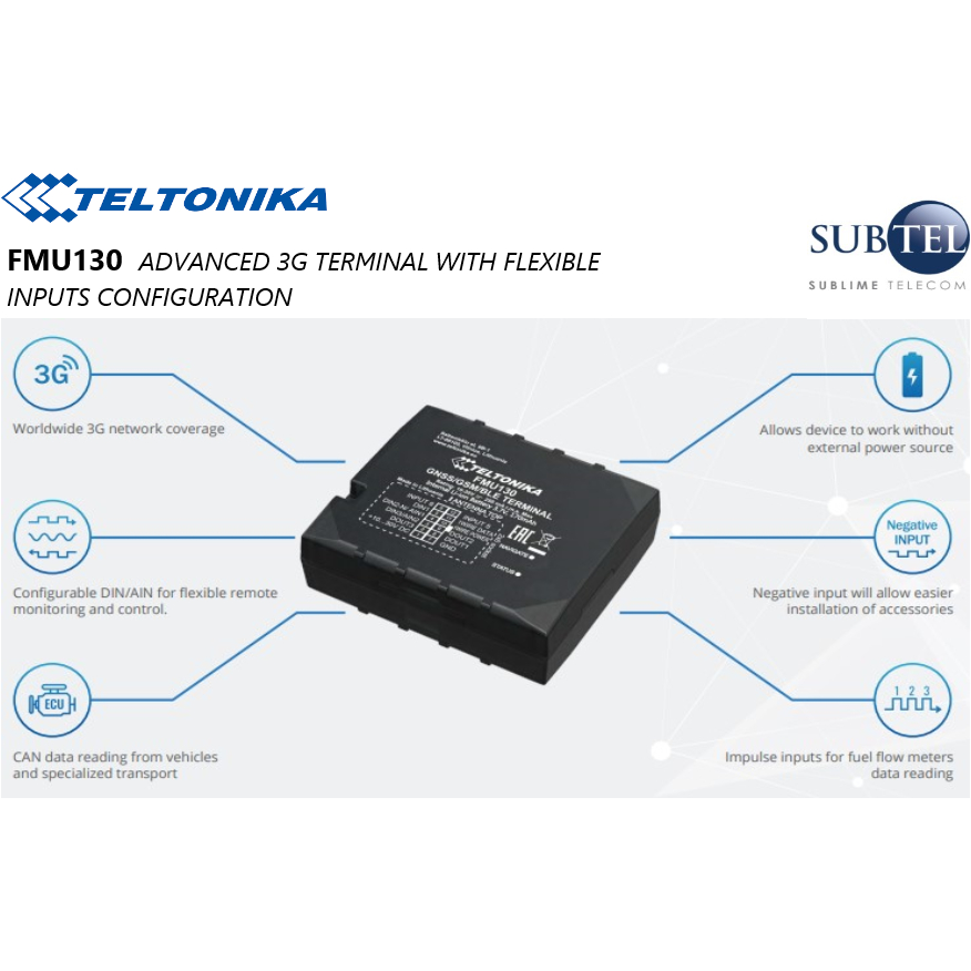 CLEARANCE Teltonika FMU130 Equipped with GNSS/Bluetooth and 3G Modules CAN Data Reading IP41 ...