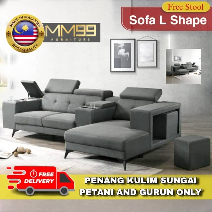 FREE DELIVERY -9ft L Shape Sofa Ruang Tamu Sofa 3 Seater MM 99 ...