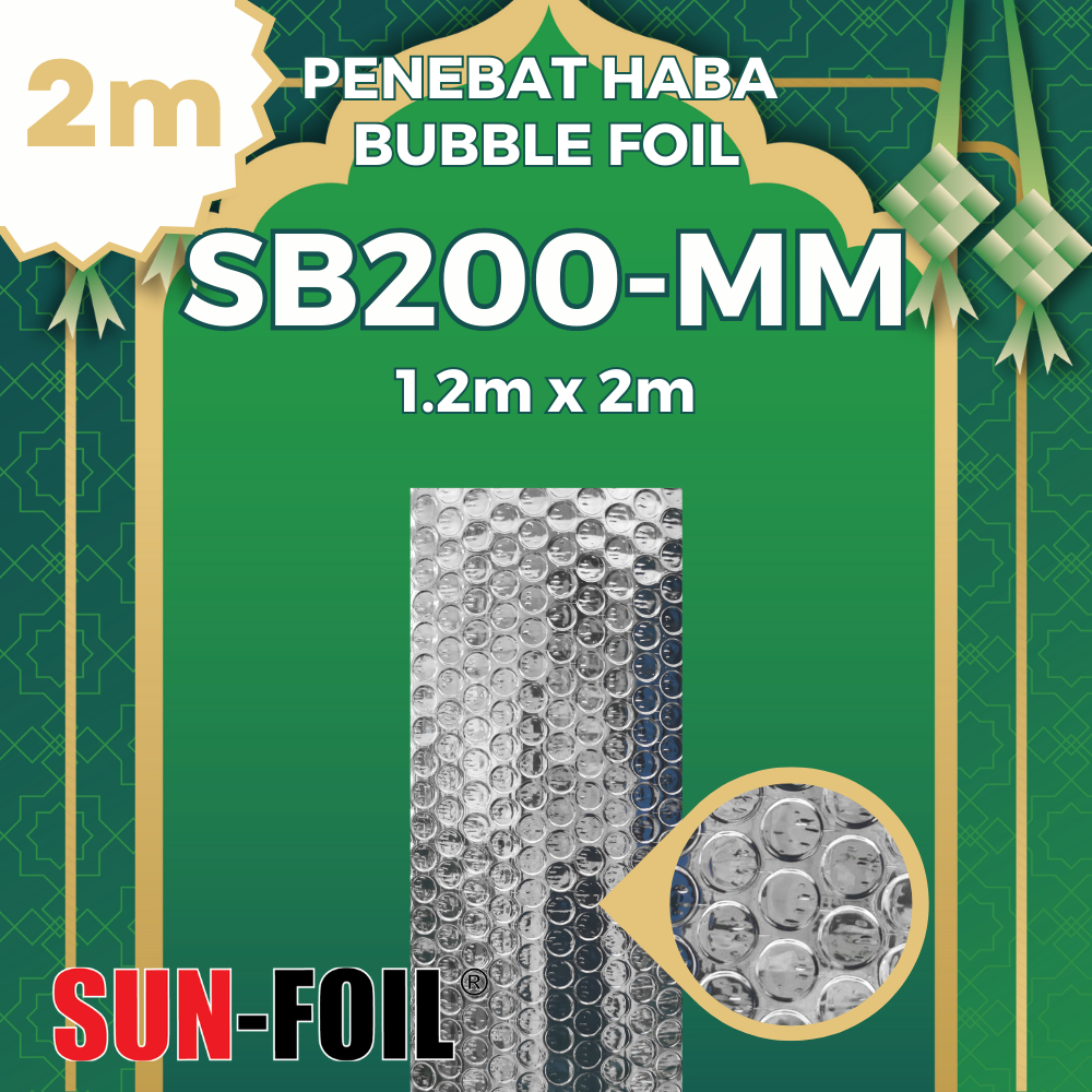 SUNFOIL SB200-MM [2m] Bubble Foil Series Bubble Aluminium Foil Penebat ...